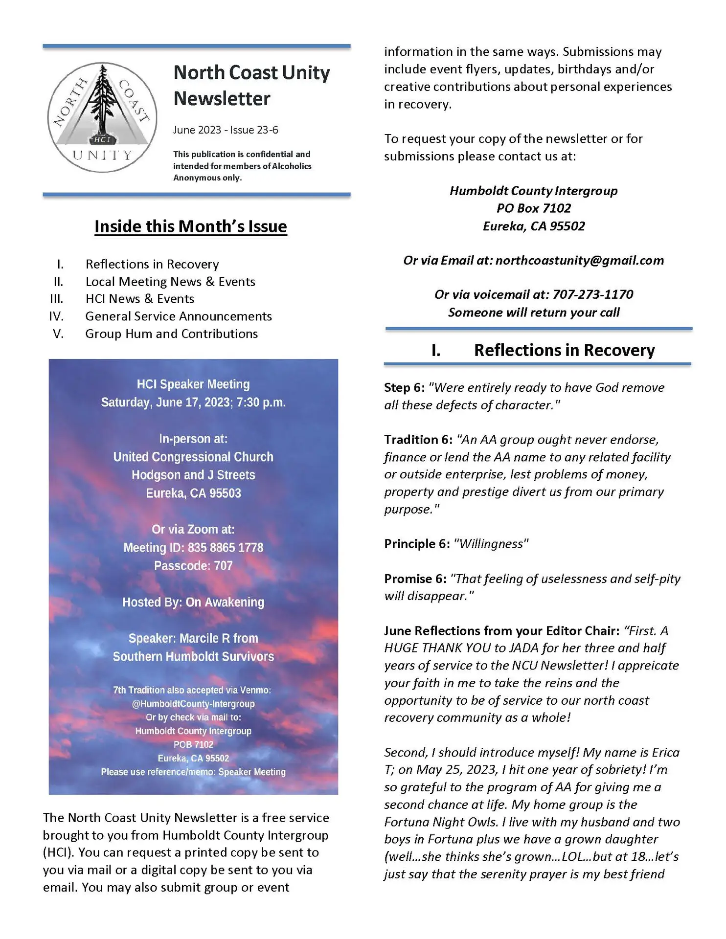 North Coast Unity – June 2023